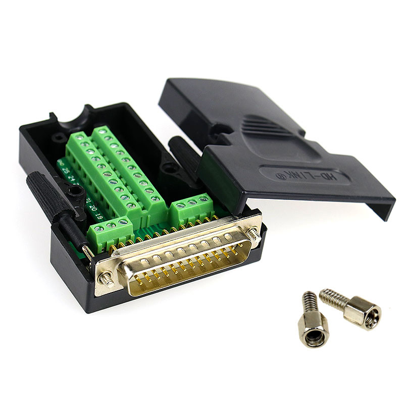 DB25 D Sub 25 Pin Connectors to Terminal Blocks Adapter with housing DB25 D Sub 25 Pin Connectors to Terminal Blocks Adapter with housing