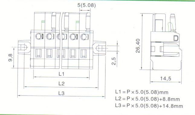 5.00mm / 5.08mm Pitch Replacement Screwless Spring Clamp Terminal Blocks