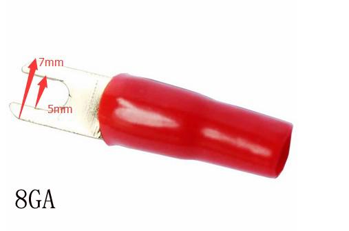 Audio Crimp Spade Terminal Gold Plated 0GA/ 2GA /4GA /6GA /8GA / 10GA