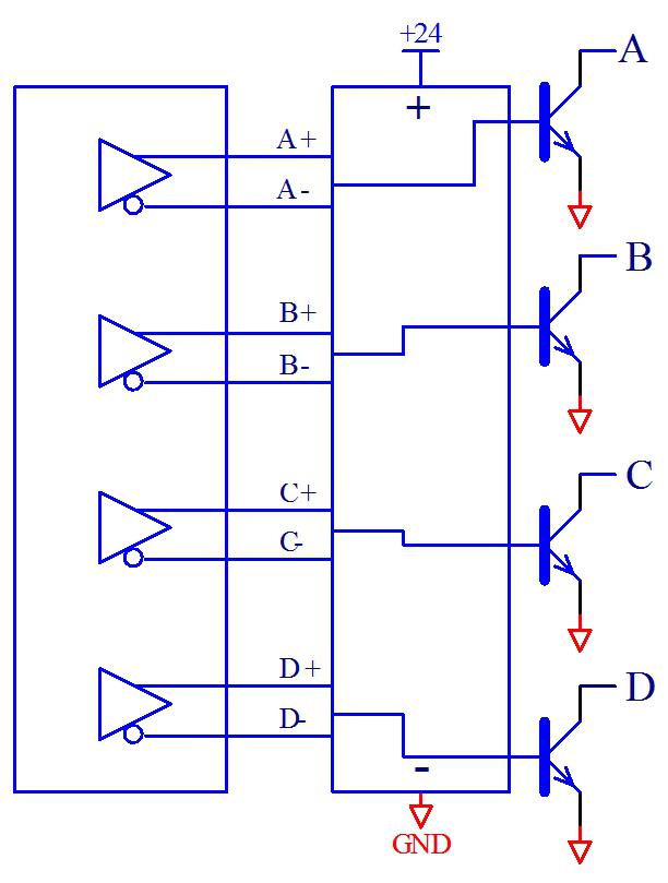 Converter Differential TTL into Collector 24V HTL Signals 4 Ways for PLC NPN or PNP
