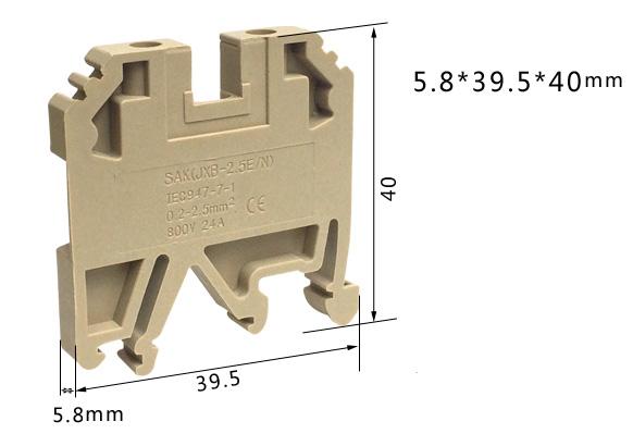 SAK-2.5EN / JXB-2.5/35 DIN Rail Screw Clamp Terminal Blocks 800V 24A