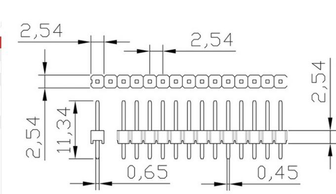 Colored 40 Pins 2.54mm Single Row Straight Pin Header Male Connector ...
