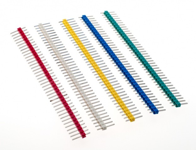 Colored 40 Pins 2.54mm Single Row Straight Pin Header Male Connector ...