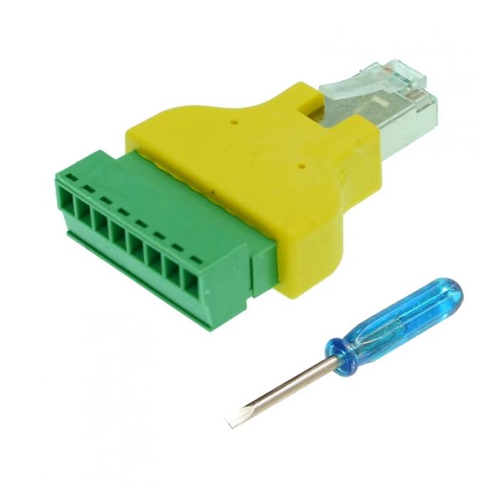 Colorful Network RJ45 8P8C Male Connector to 8 Pin Screw Terminal ...
