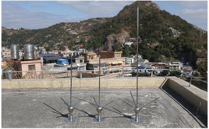 Brass Lighting Rod Three-Pole Copper Air Terminals Detachable Lightning ...