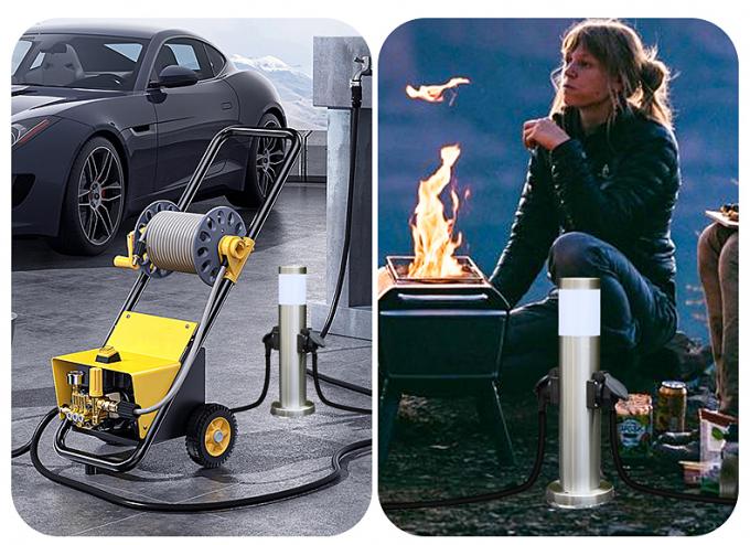 Stainless Steel Outdoor Garden Electrical Power Sockets Outlet LED Post ...