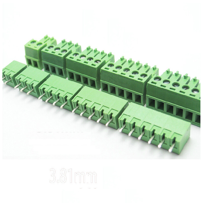 3.81mm Pitch PCB Plug-in Screw Terminal Blocks Plug + Straight Pin Header