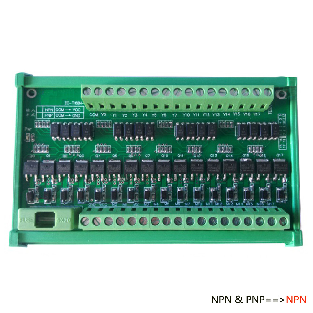 16 Ways PLC Output Power Amplifier Module Relay Board ZC16BN NPN Signal ...