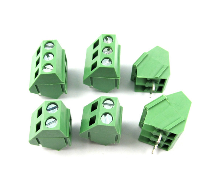 5.0mm Pitch PCB Mounted Screw Terminal Blocks 45° Wiring Entry