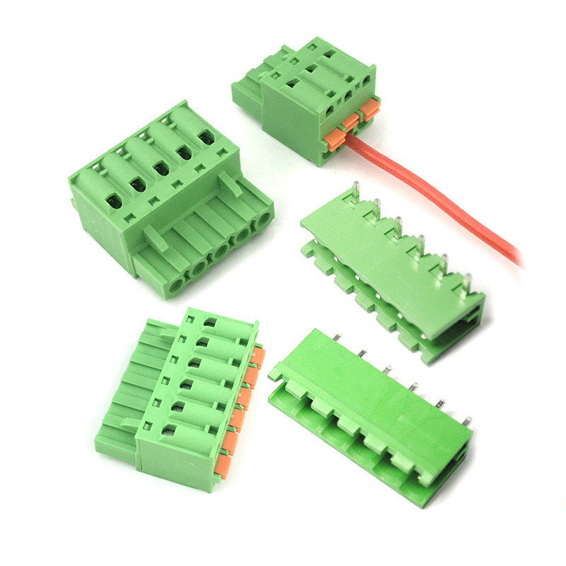 5.08mm Pitch Plug-in Screwless Terminal Blocks Plug Horizontal Wiring Entry