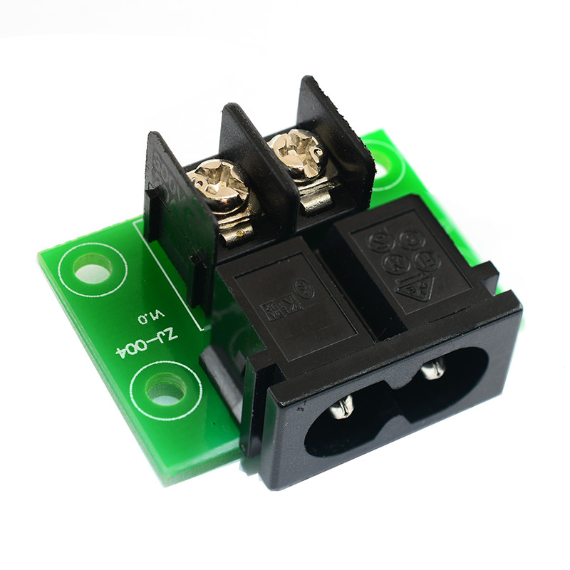 2-pin Barrier Terminal Blocks to Male IEC 320 C8 AC Power Plug Adapter ...
