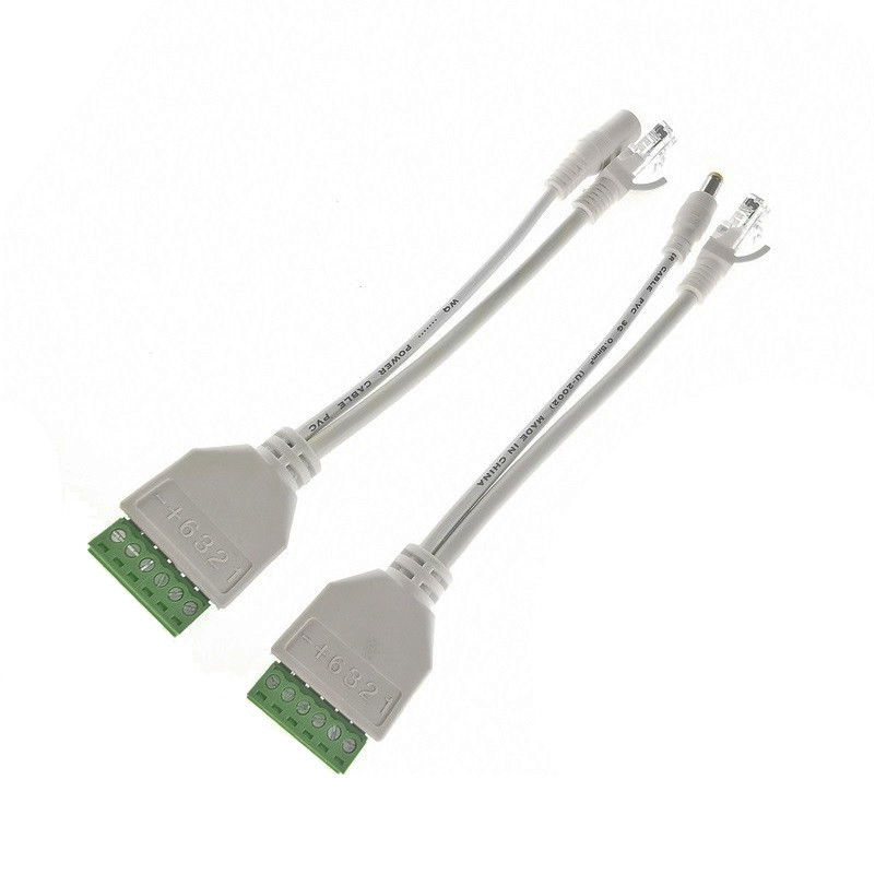 PoE Cable 15cm IP Camera Network RJ45 DC Power Port to 6 Pin Screw ...