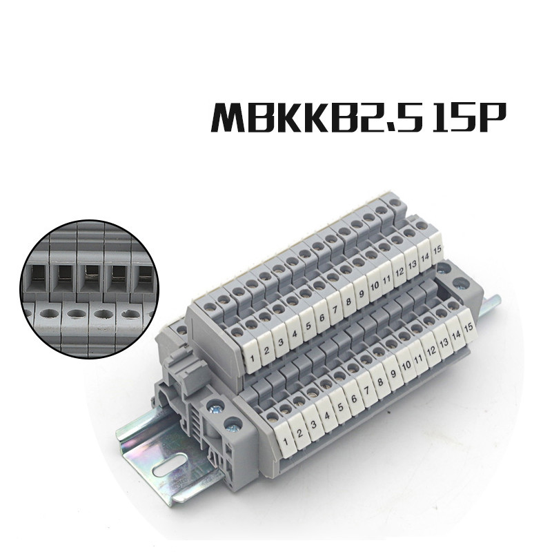 MBKKB2.5 MBKKB-2.5 Dual Layer Screw Clamp DIN Rail Terminal Blocks Kit ...
