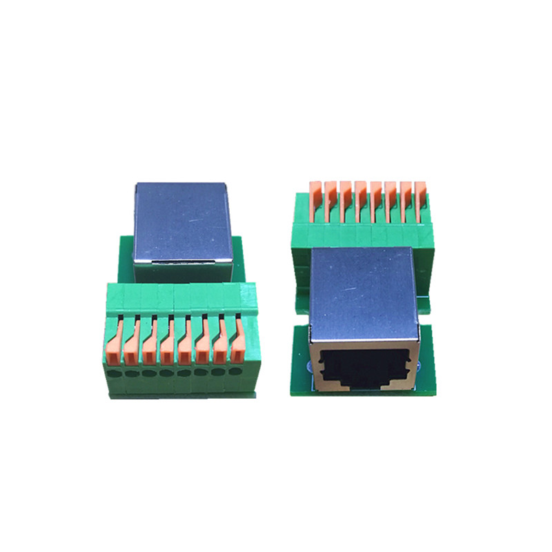 Ethernet RJ45 Female Connector 8P8C to Spring Crimping Terminal Blocks ...